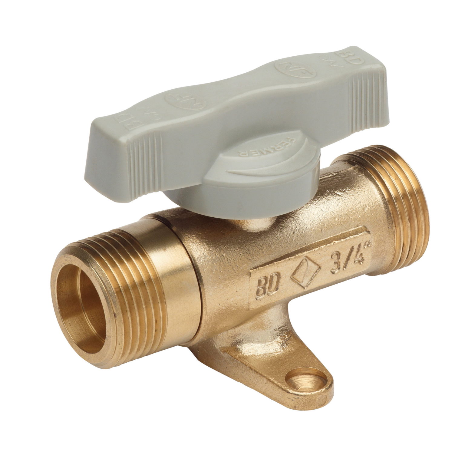 ROAI Robinet gaz avec patte de fixation MM à joint plat